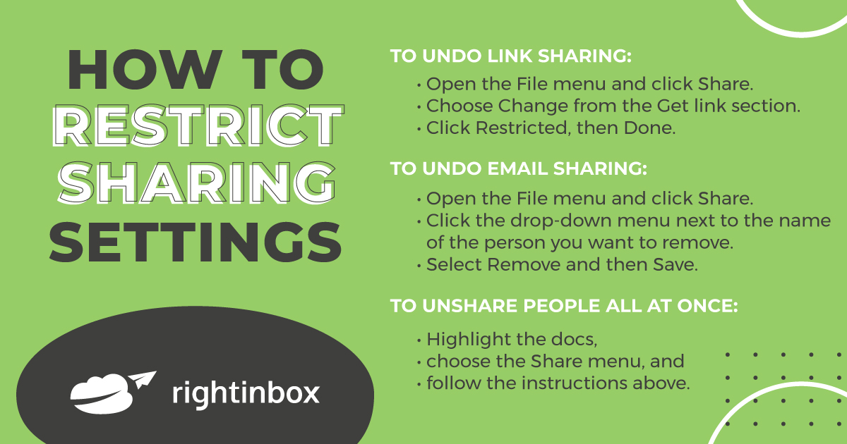 How To Unshare A Google Doc That You Shared By Mistake