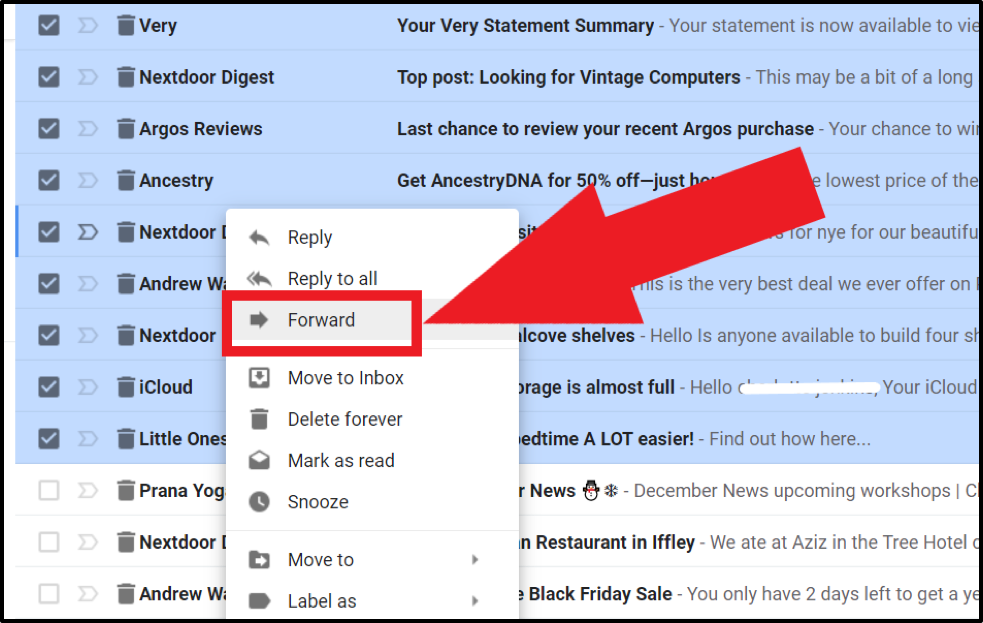 How To Forward Multiple Emails In Gmail