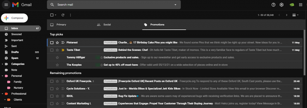 Enabling Dark Mode in Gmail